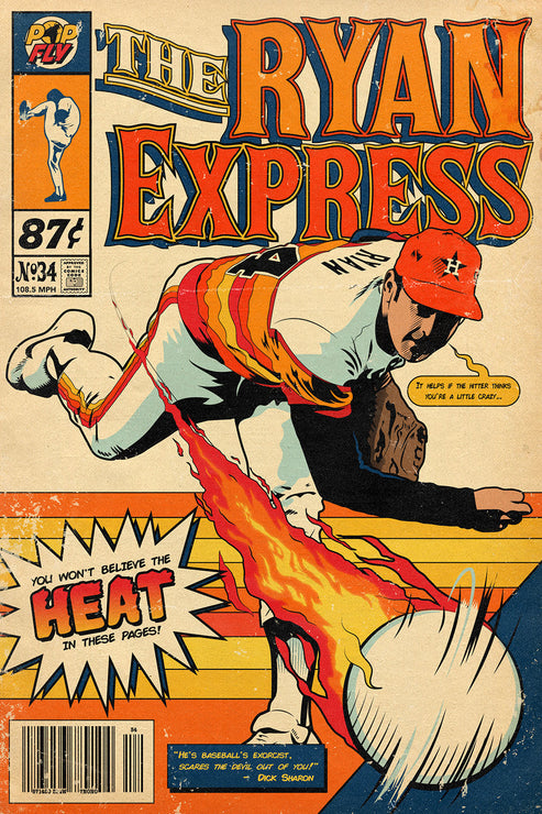 13. (SOLD OUT) "The Ryan Express" Nolan Ryan 7" x 10.5" Art Print – Pop ...